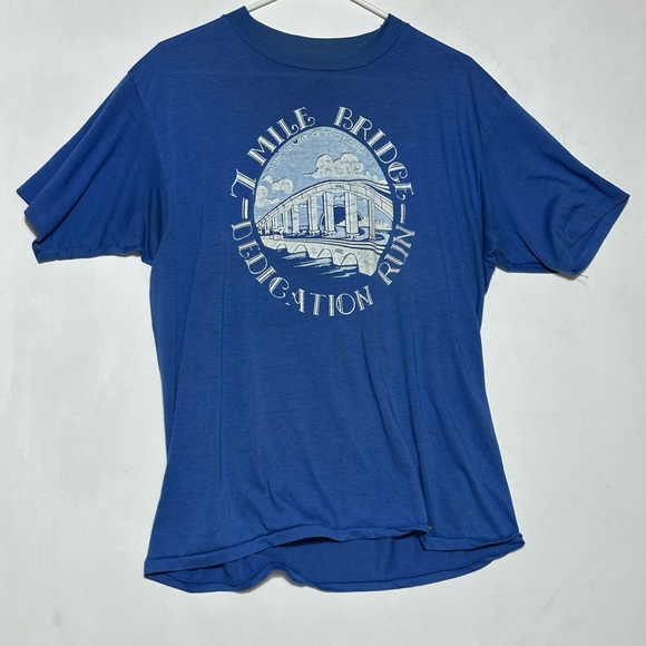 Hanes | Shirts | 7 Mile Bridge Florida Keys Blue Graphic Mens Tshirt ...